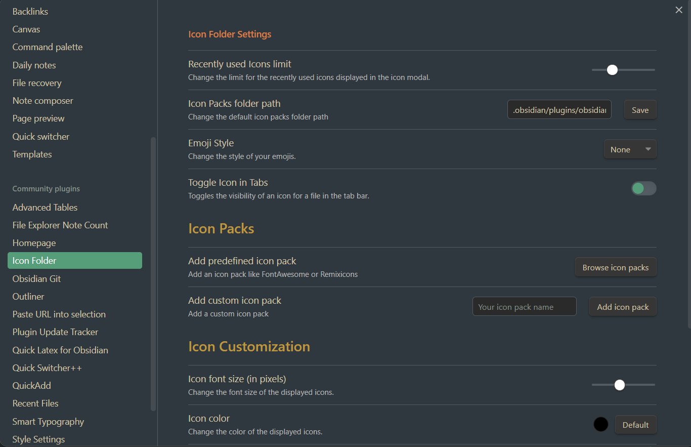 Icons Packs folder path keeps resetting to the default path when closing obsidian · Issue #207 ...