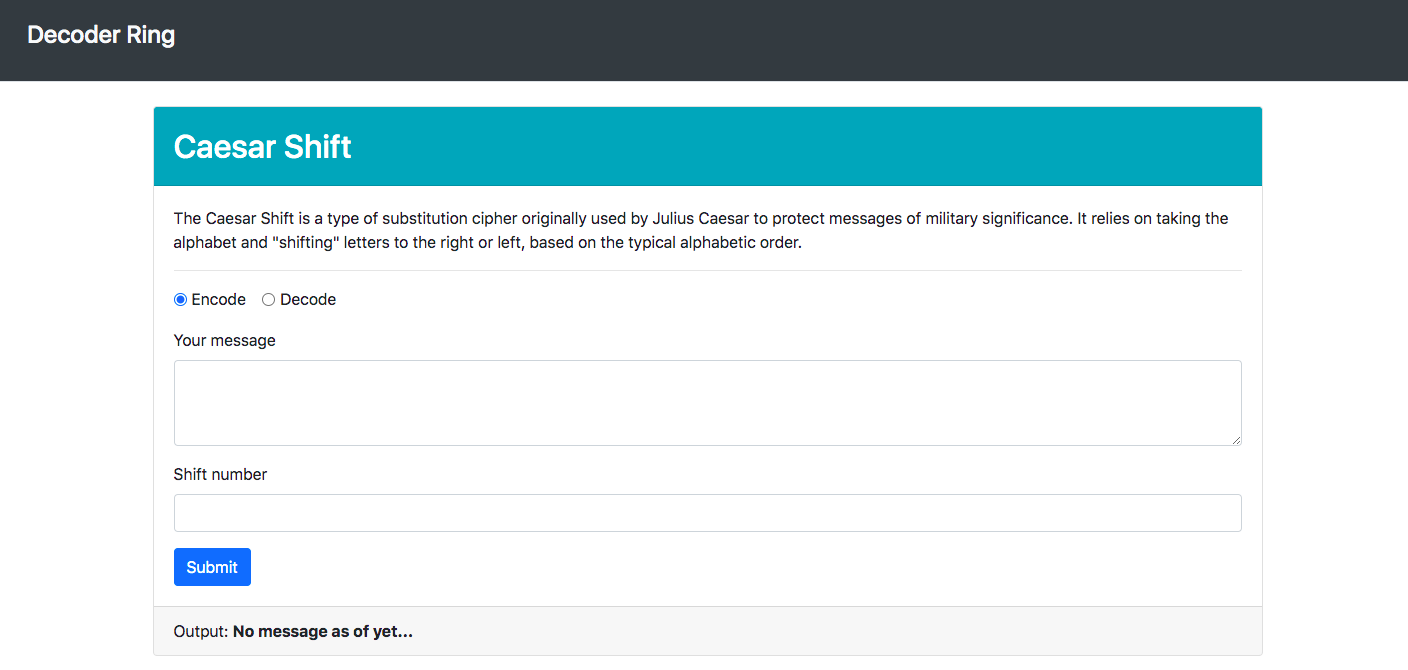GitHub - Clay0277/Decoder-Ring-App