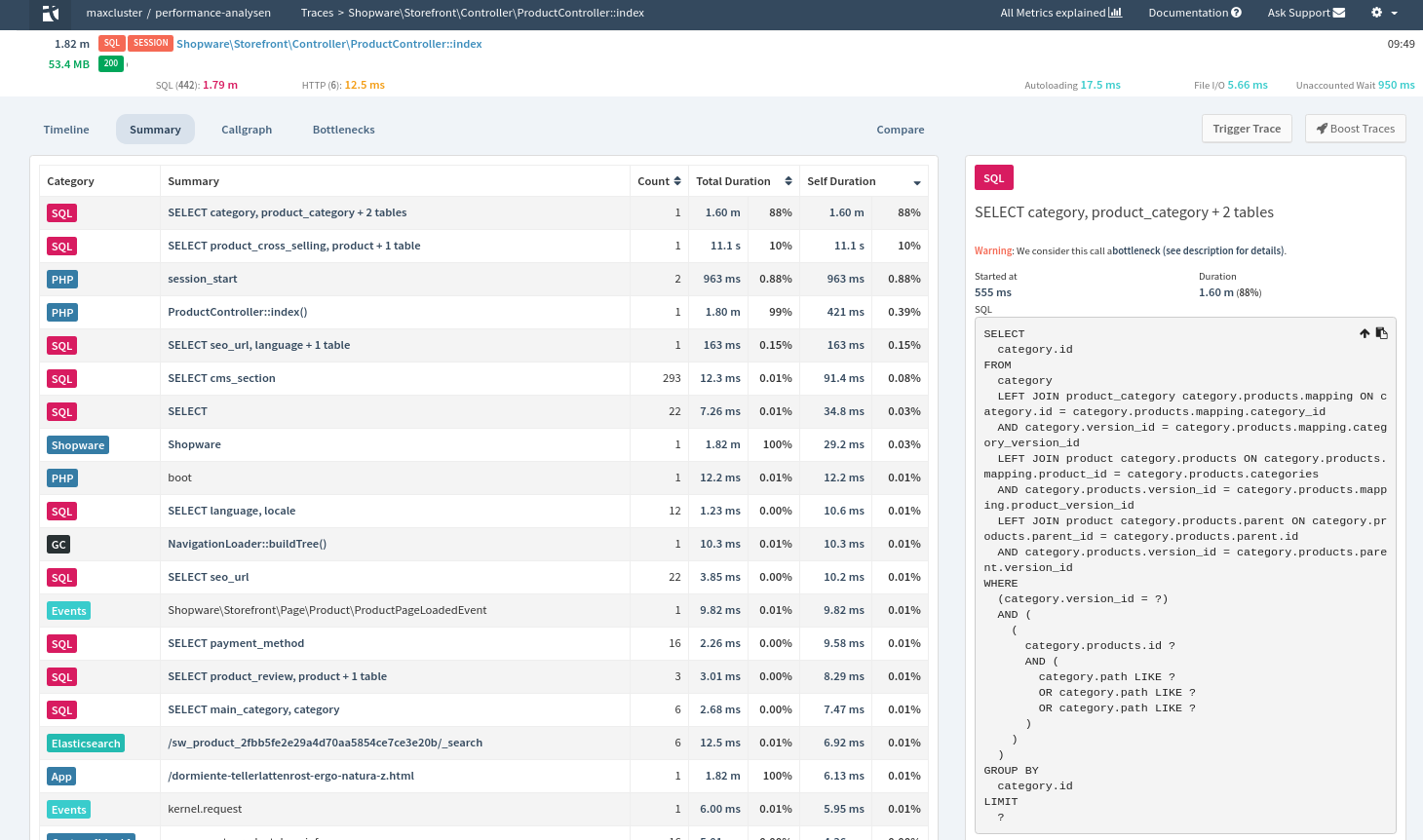 @6.4 Products with category associations need up to 20s execution time ...