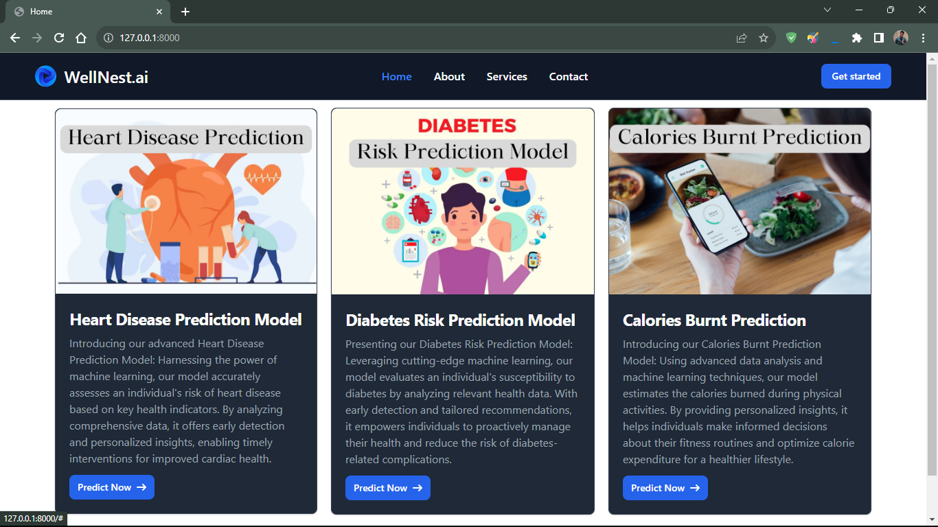 GitHub - abhiiiman/WellNest.AI: All rounder Ml based Web App for Disease Prediction