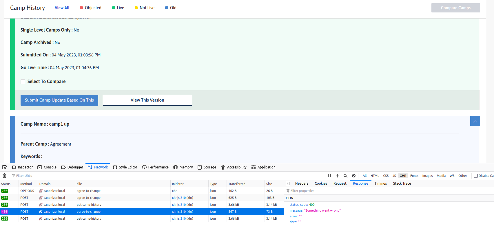 AgreetoChange API must respond in specific scenario · Issue #639 · the ...