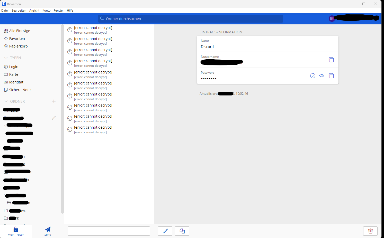 Uwp App Error Cannot Decrypt When Using Multiple Accounts With Biometric Unlock · Issue 4077