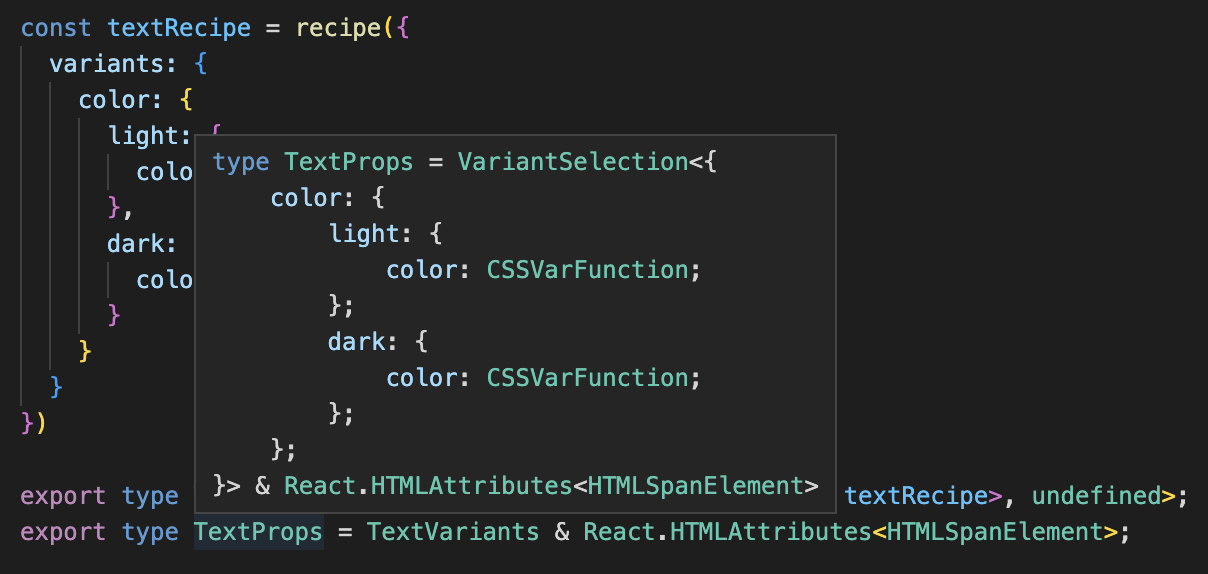 Generate types similar to RecipeVariants, but with string literals · vanilla-extract-css vanilla ...