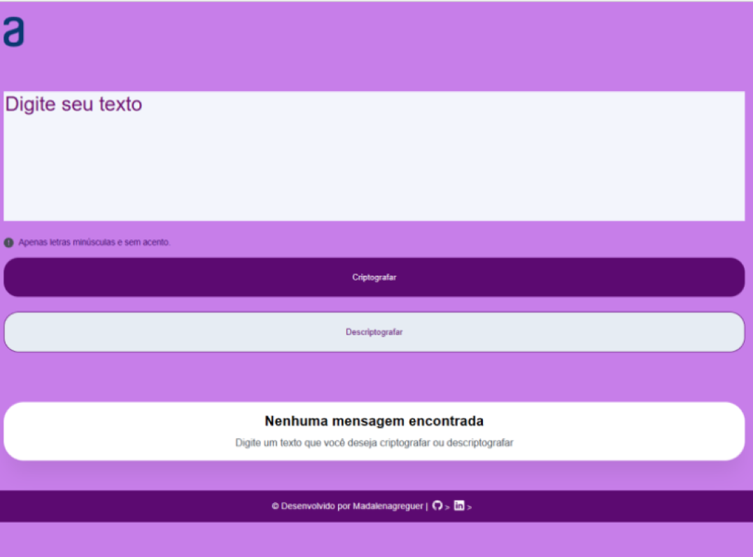 GitHub - Madalenagreguer/Decodificador-de-texto: Primeiro desafio Alura-One