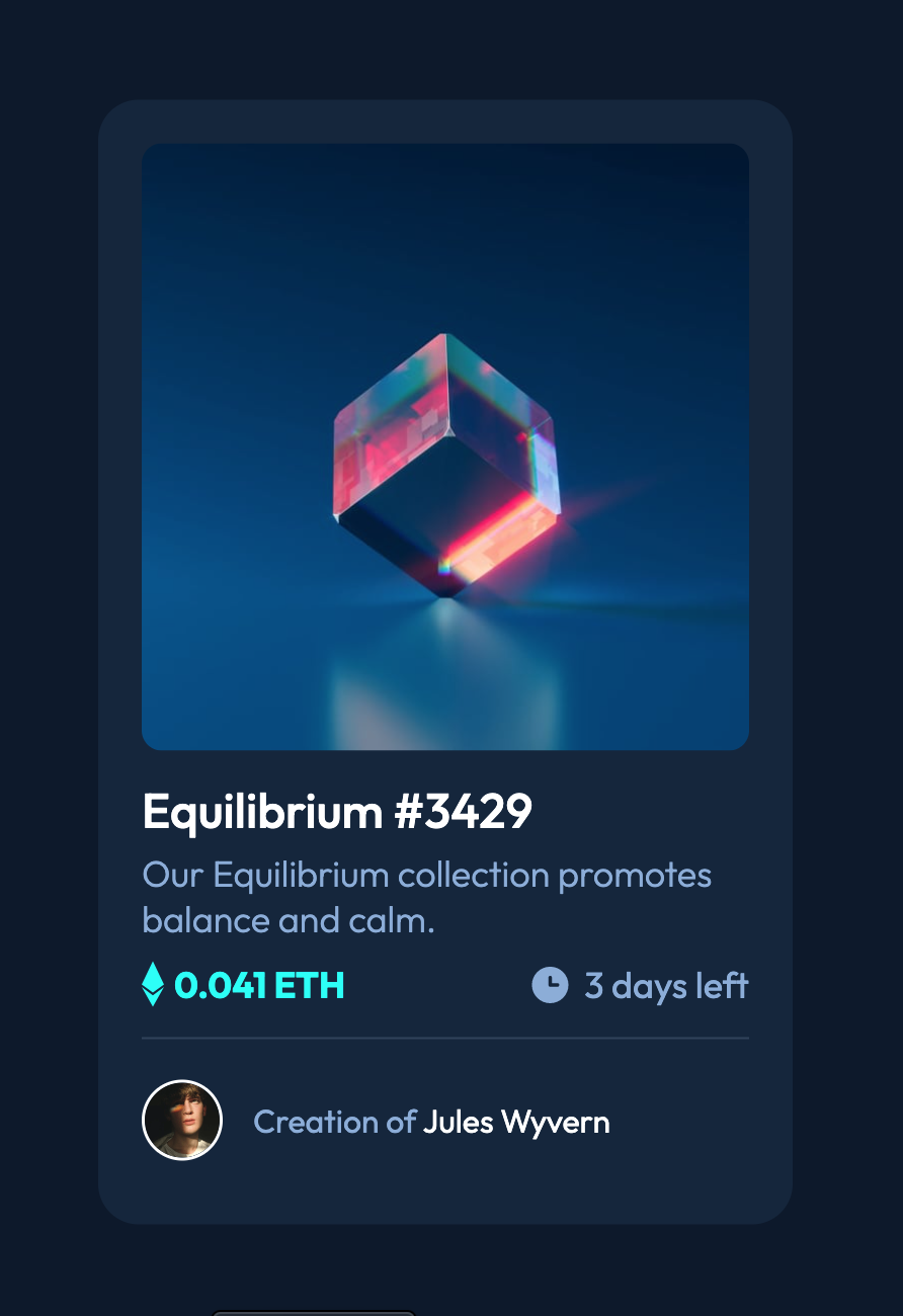 Github Krmkayabasi Frontendmentor Nftcard Its A Solution Of Frontend Mentor Project Nft Card