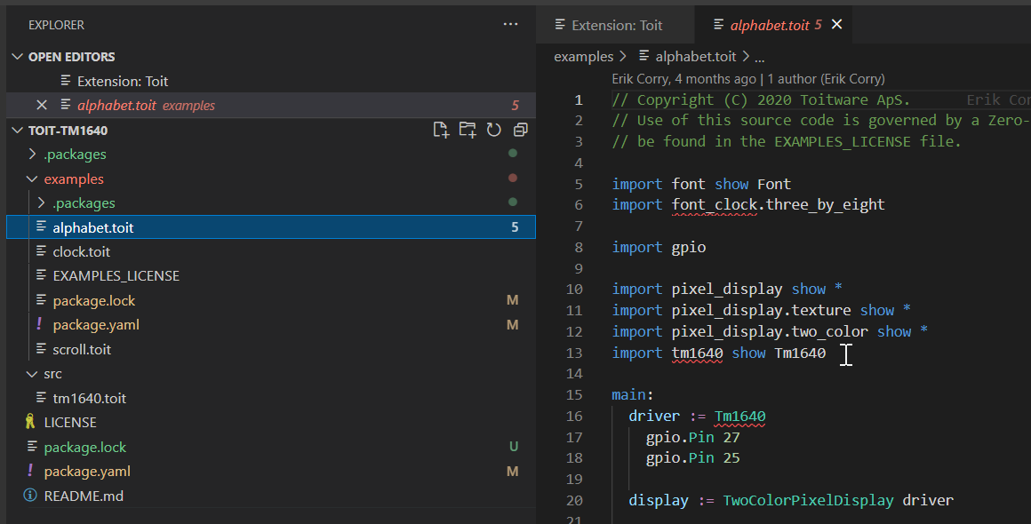 Editor shows errors in examples folder even though they can deploy without problems · Issue #198 ...