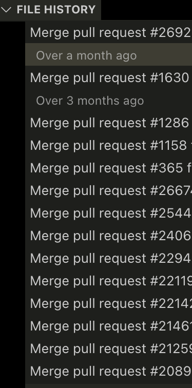 File quick history shows many irrelevant merge commits · Issue #2104 · gitkraken/vscode-gitlens ...