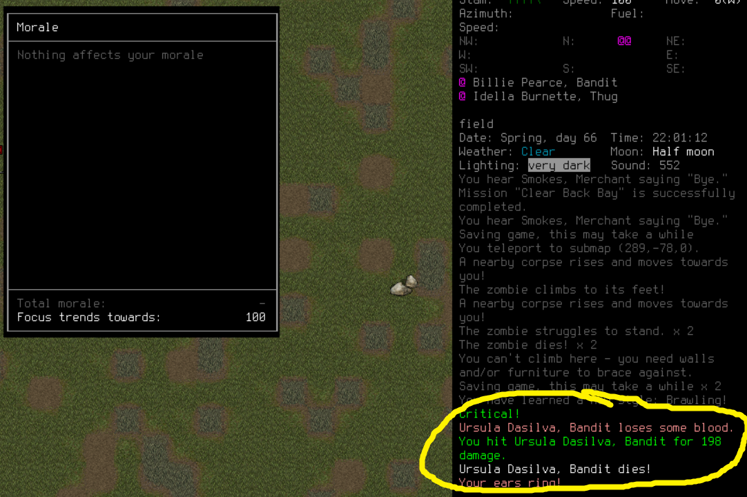 Killing a hostile bandit that didn't see you gives you the "killed ...