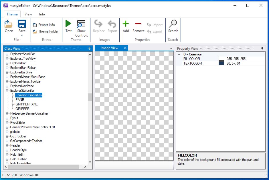 Make File Explorer status bar transparent? (Windows 10) · Issue #94 · nptr/msstyleEditor · GitHub