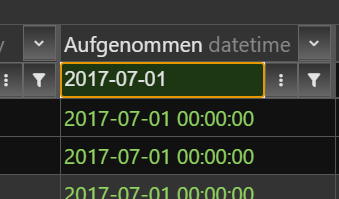 BUG: Filtering with datetime-columns does not work with filter types after (>=) and before
