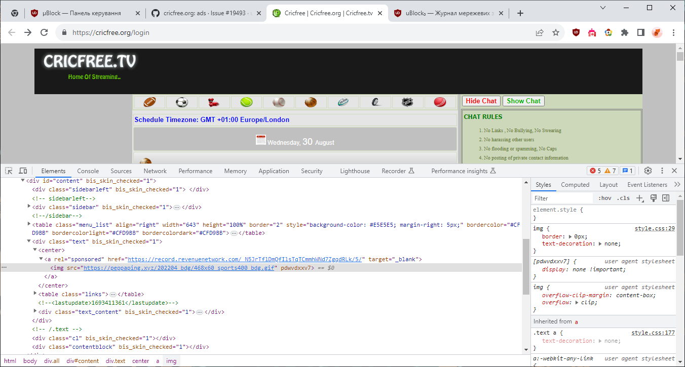 cricfree.org: ads · Issue #19493 · uBlockOrigin/uAssets · GitHub