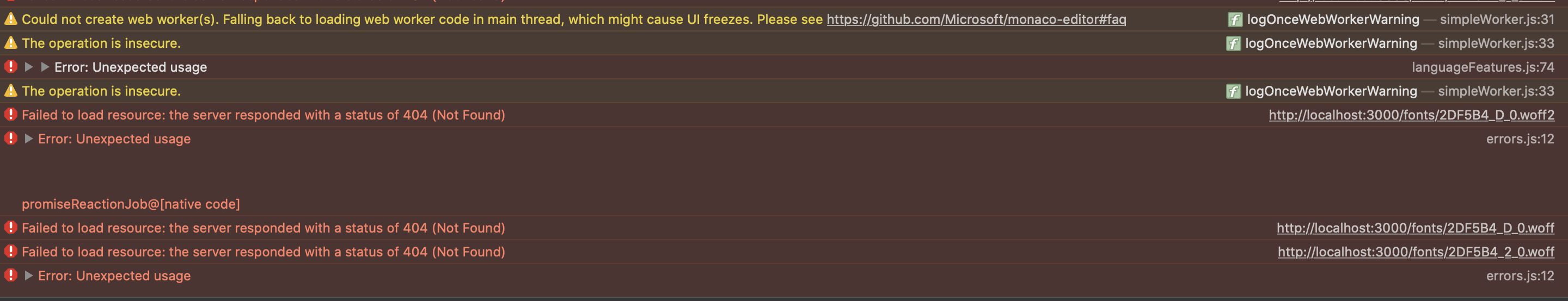 Error Unexpected Usage And The Operation Is Insecure Appears Only In Safari And Ios