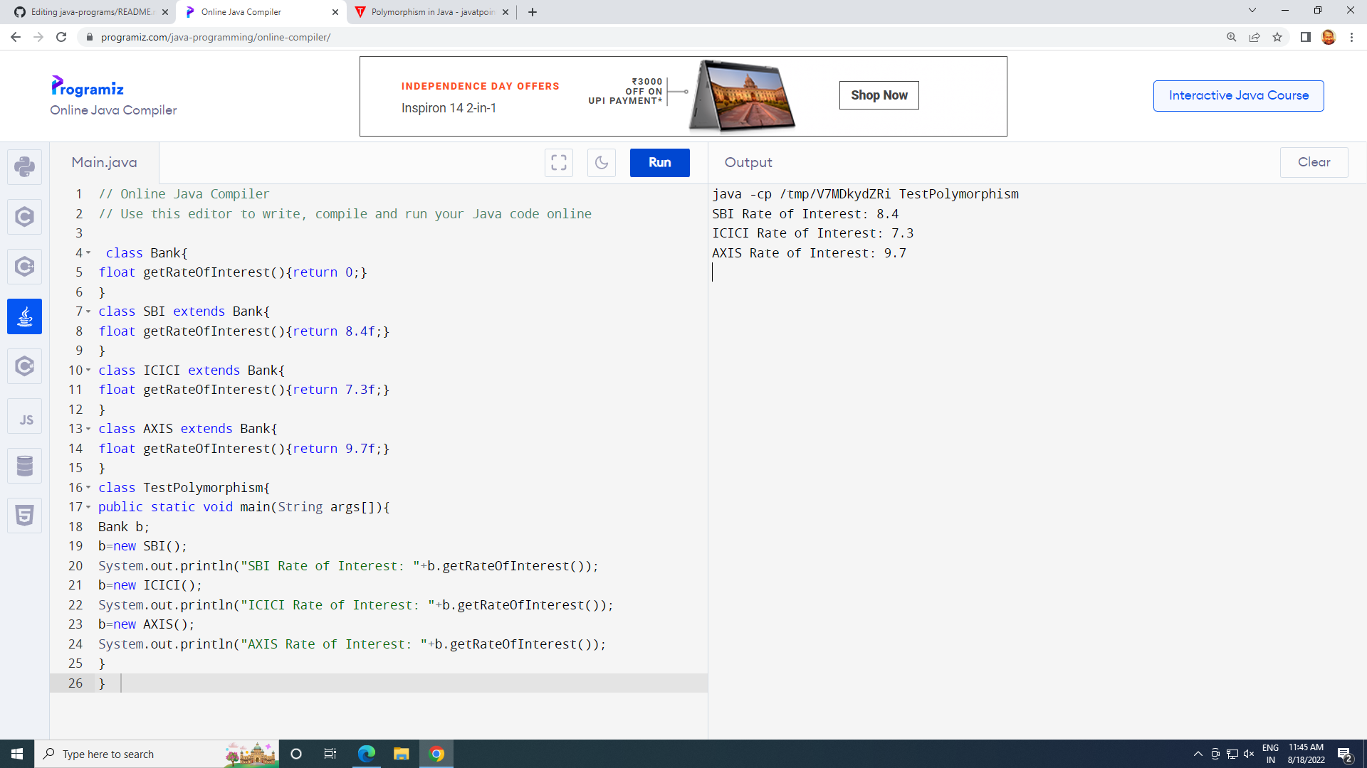 GitHub - sselva11/java-programs: snapshots for program output