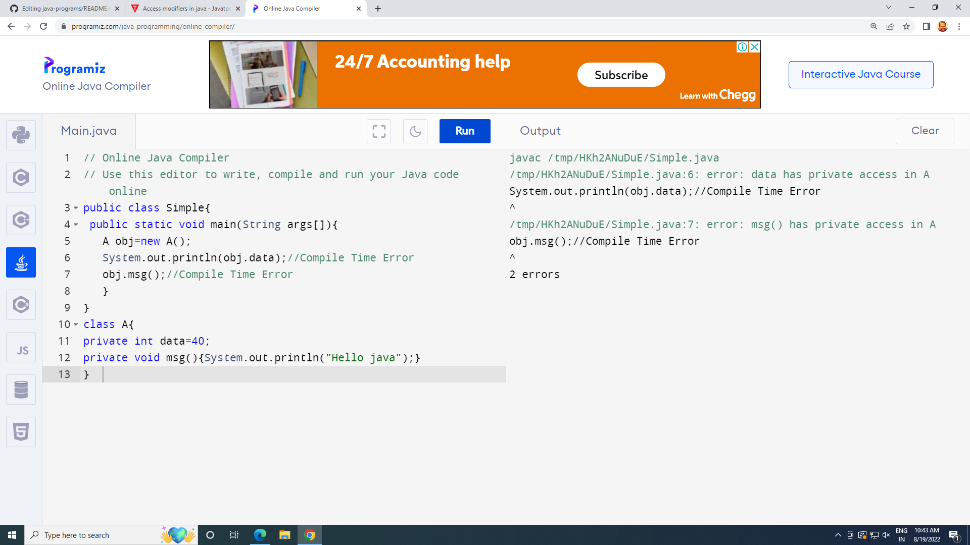 GitHub - sselva11/java-programs: snapshots for program output