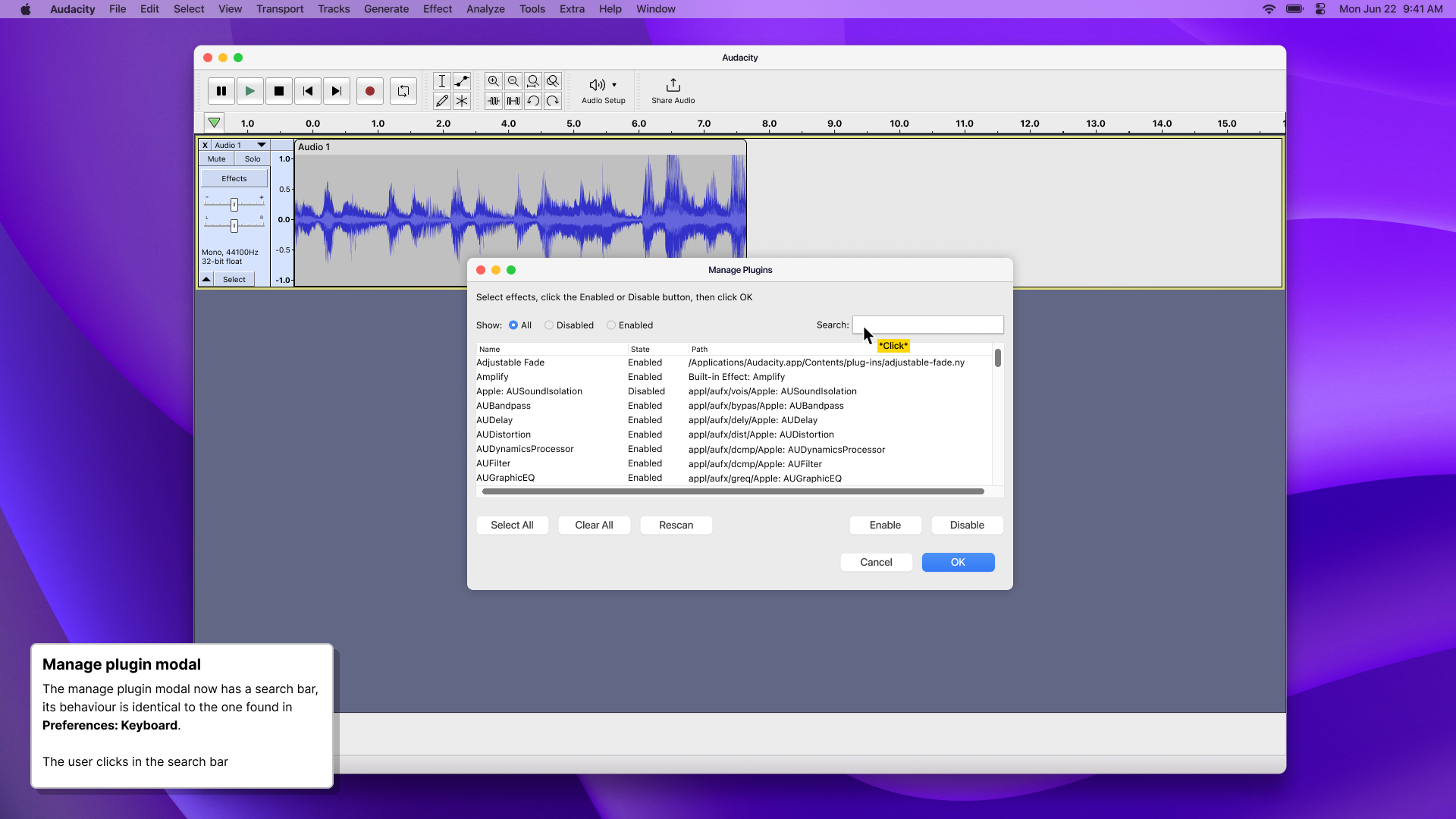 Add search option in Plugin Manager · Issue #3865 · audacity/audacity · GitHub