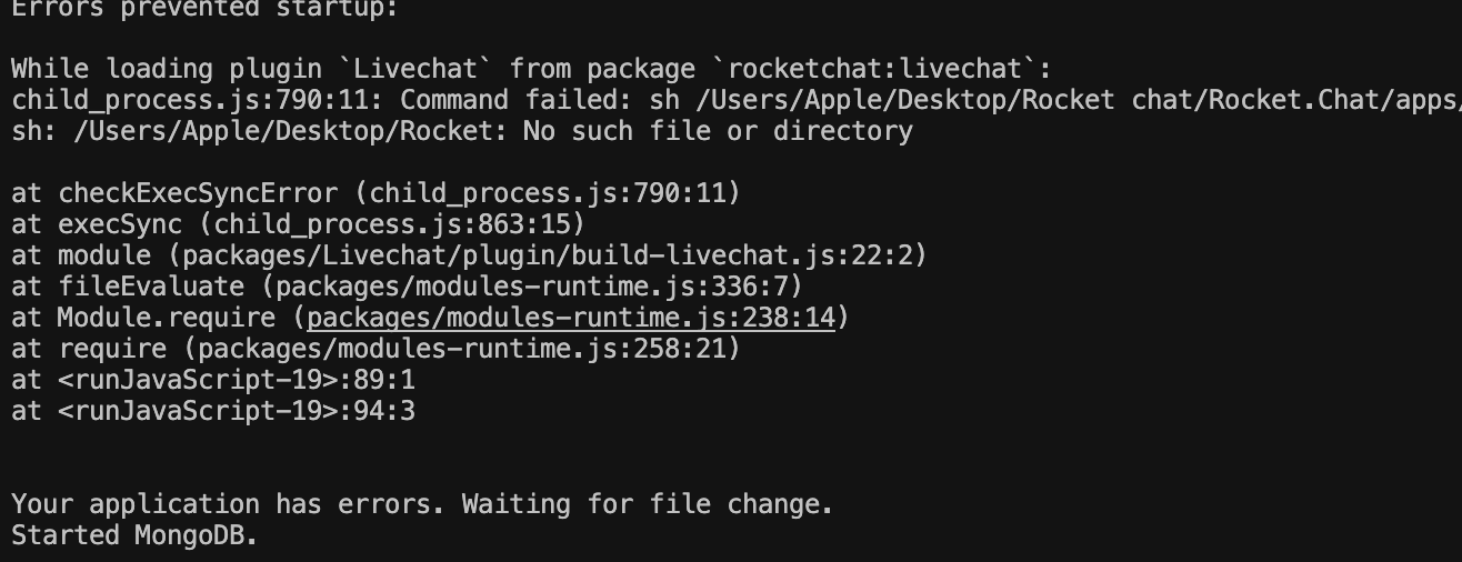 Unable to start the server. · Issue #29922 · RocketChat/Rocket.Chat · GitHub