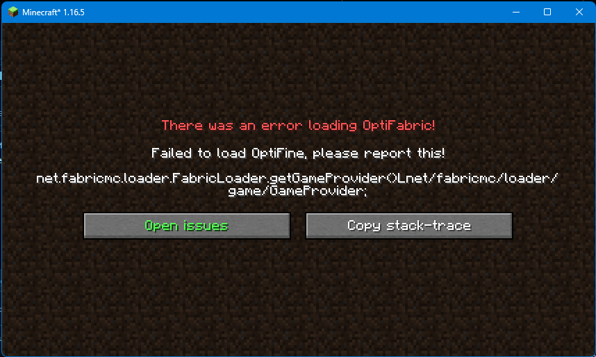 bug with optifabric on 1.16.5 · Issue #1227 · Chocohead/OptiFabric · GitHub