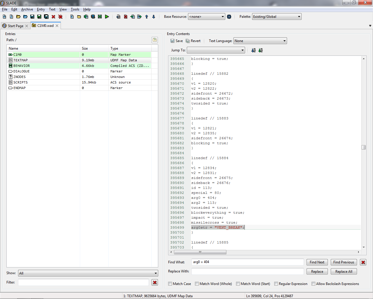 Args gets always stored on TEXTMAP even if we replace it with Argstr ...