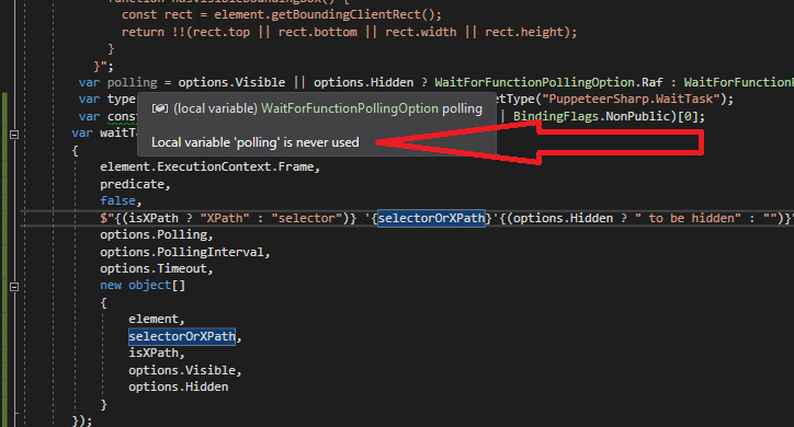 Add ElementHandle.WaitForSelectorAsync() · Issue #893 · hardkoded/puppeteer-sharp · GitHub
