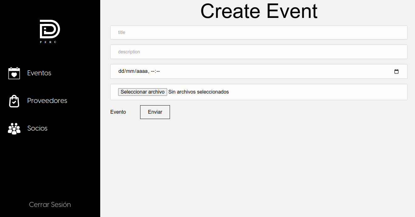 CREAR VISTA FORMULARIO DE NUEVO EVENTO · Issue #172 · Azordev/did-admin-panel · GitHub
