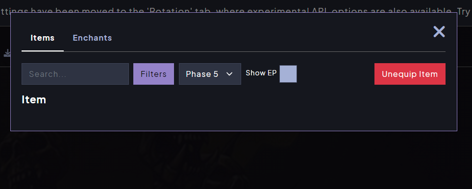 Offhand Slot not showing any items · Issue #4026 · wowsims/wotlk · GitHub