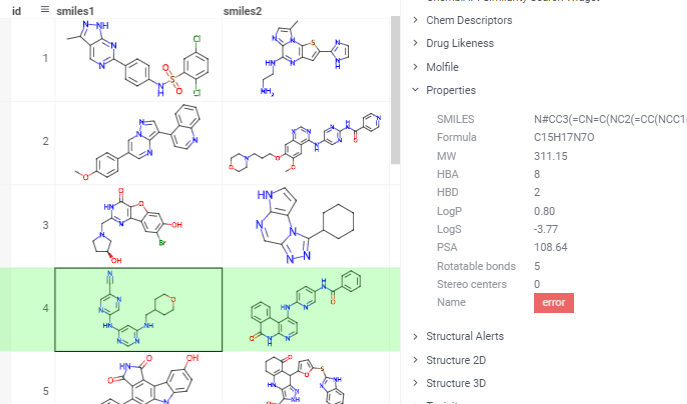Chem: error under the Name property on the Property Pane > Properties · Issue #1314 · datagrok ...