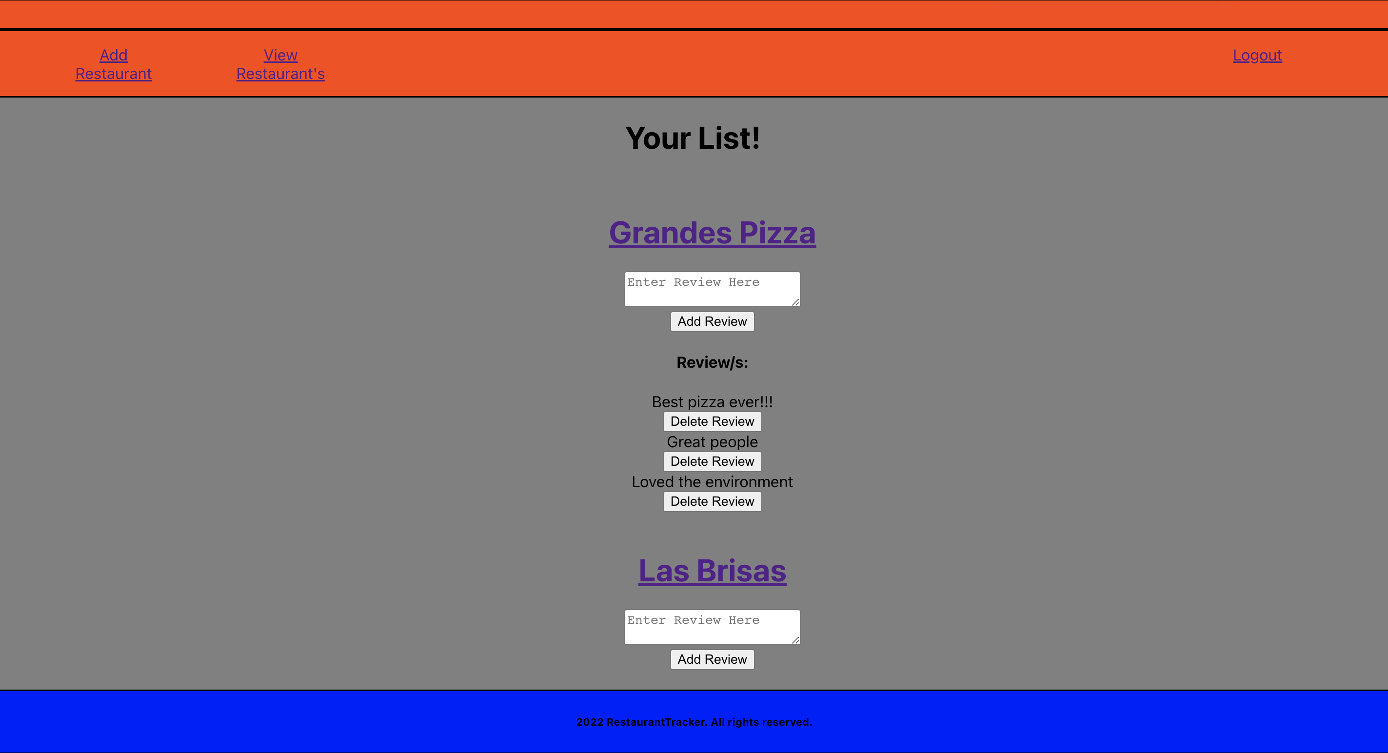GitHub - MattHerringshaw1/Restaurant-Tracker