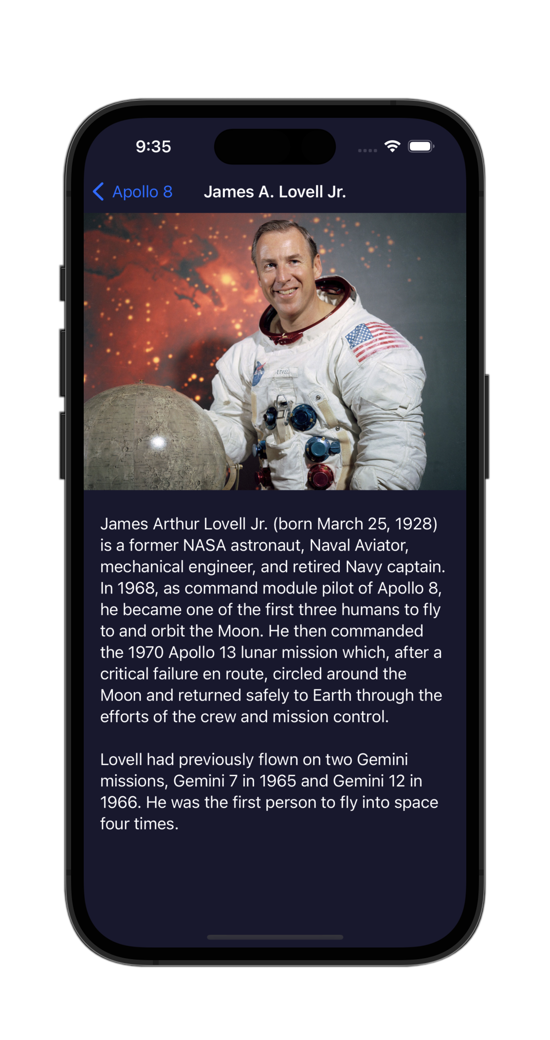 GitHub - stusiojan/Moonshot: Multiple view app containing information about Apollo missions