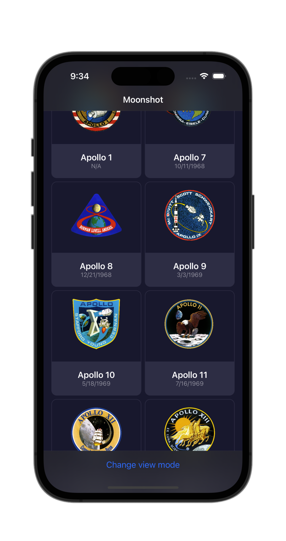 GitHub - stusiojan/Moonshot: Multiple view app containing information about Apollo missions