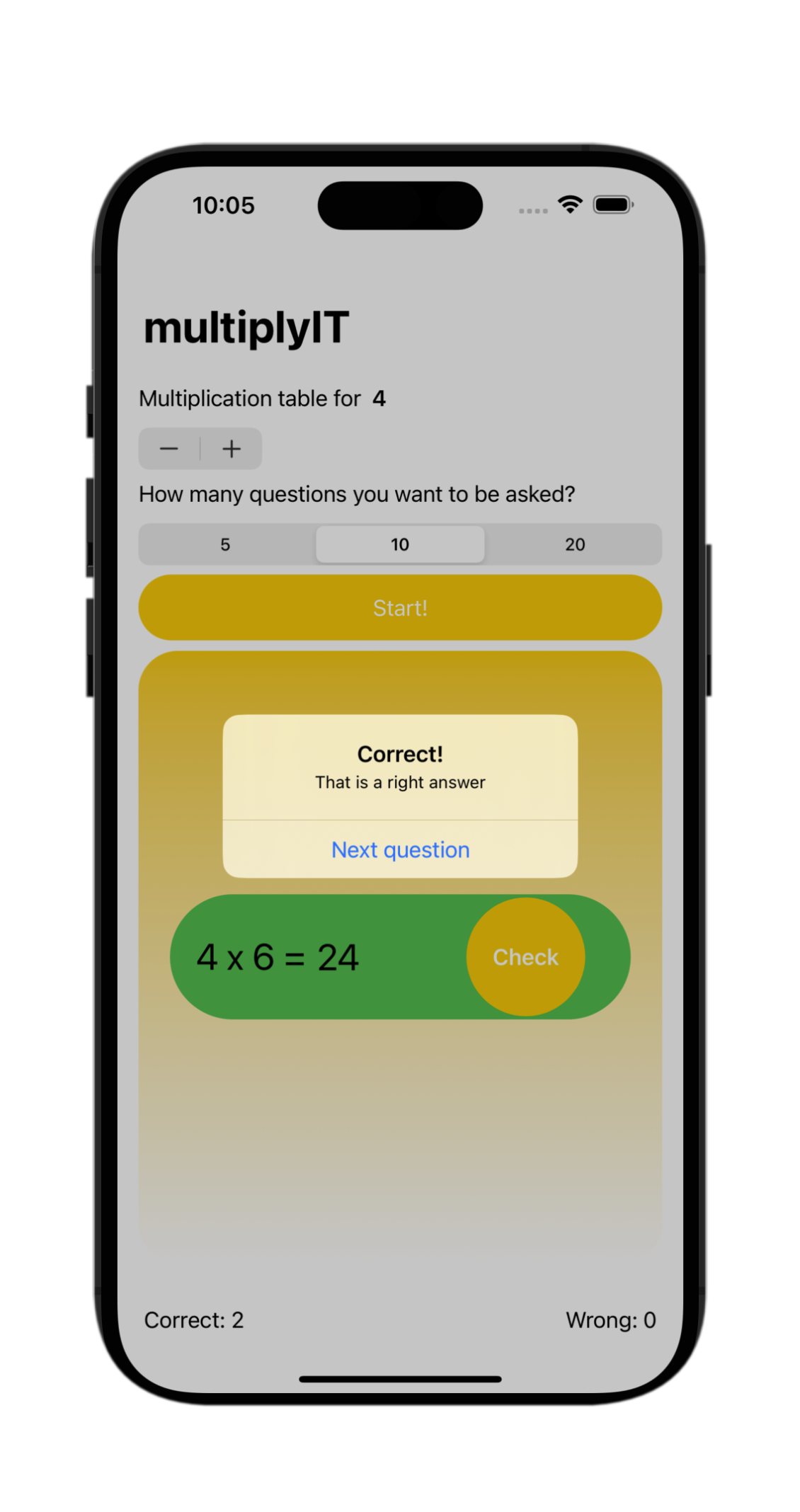 GitHub - stusiojan/multiplyIT: In this app helps you train your multiplying skills