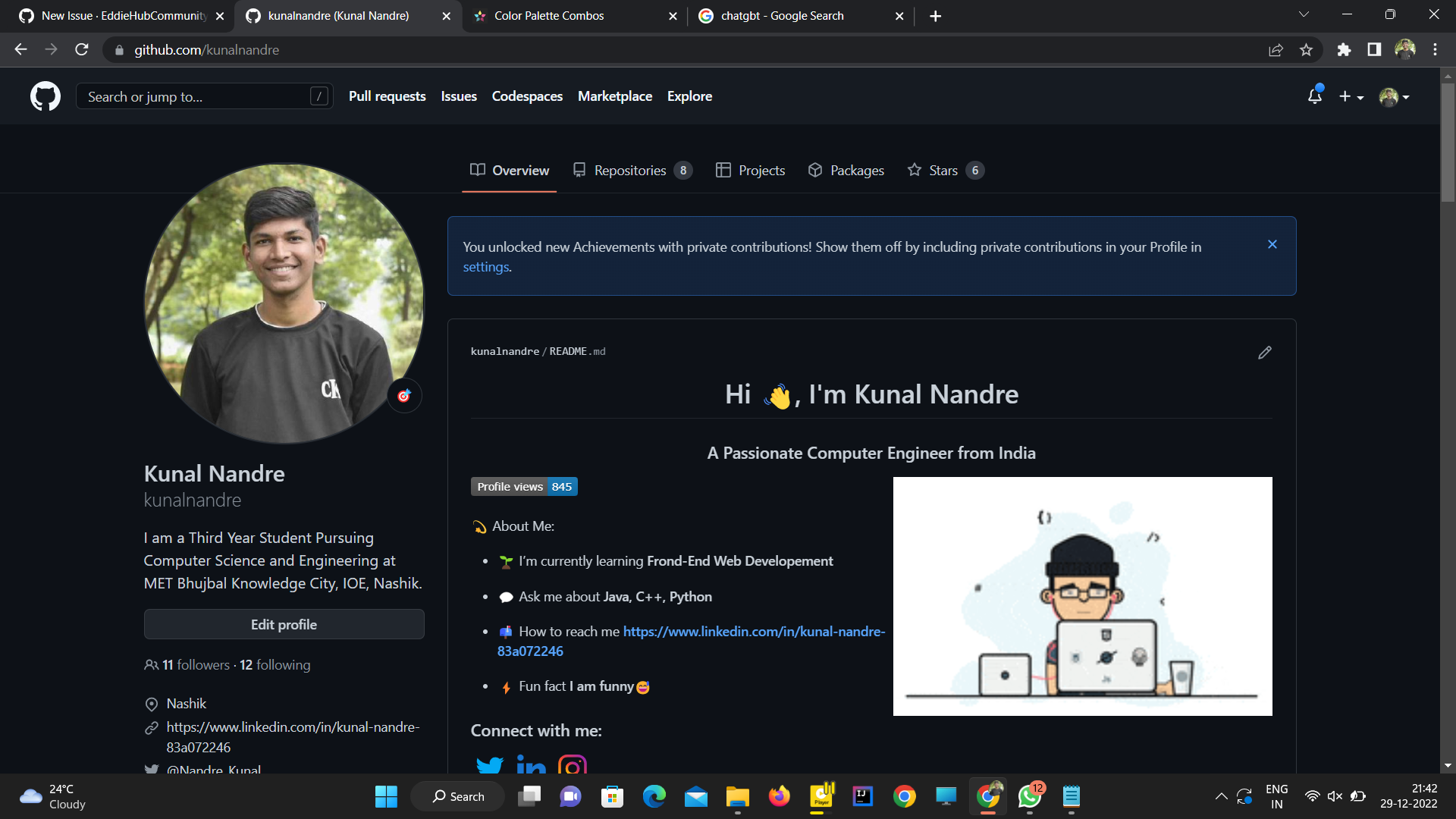 [PROFILE ADDITION] Kunal Nandre · Issue #1601 · EddieHubCommunity ...