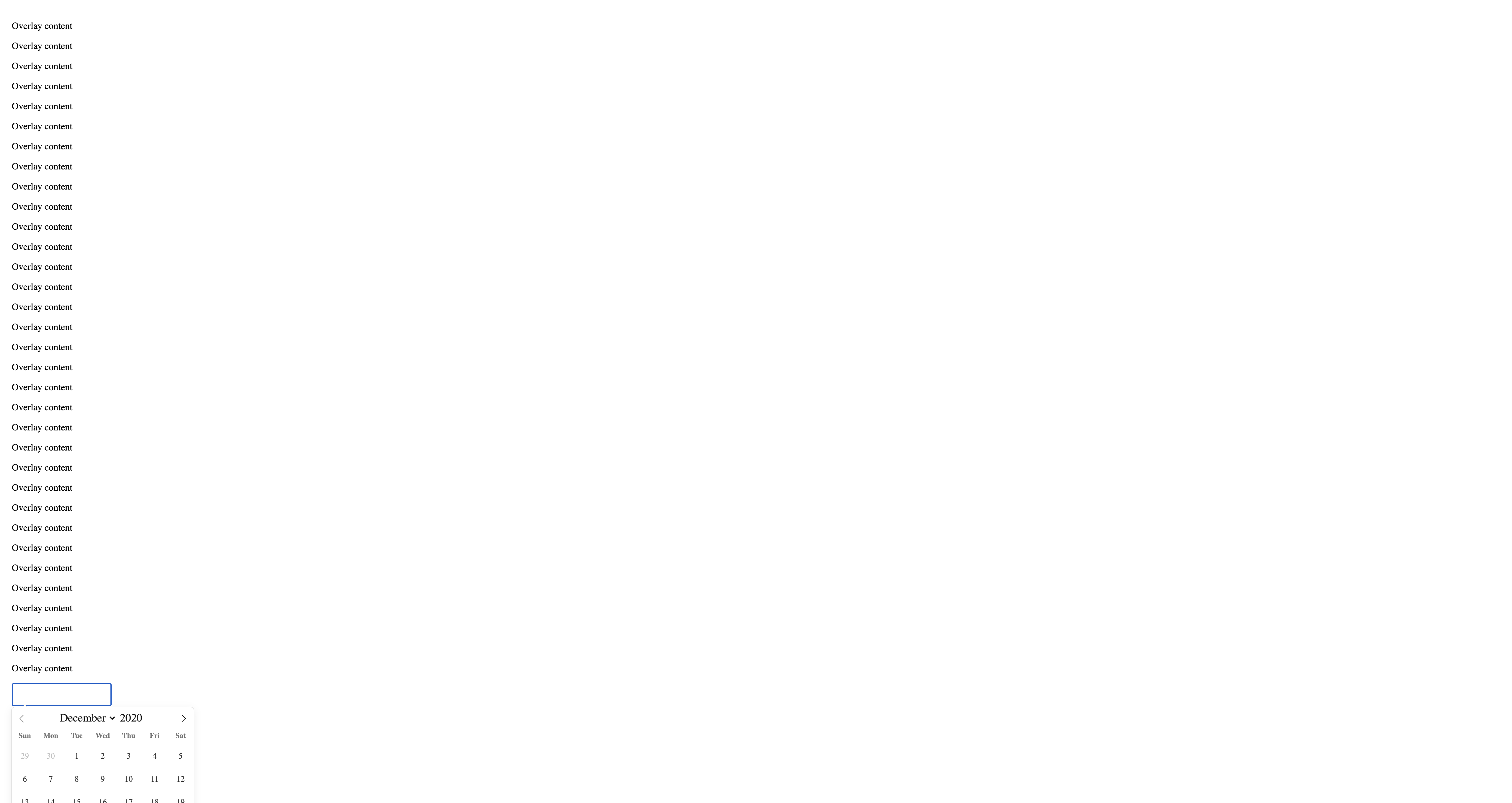 Positioning when used within overlay / modal and the option appendTo · Issue #1619 · flatpickr ...