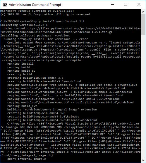 Installing wordcloud on MS command prompt · Issue #400 · amueller/word_cloud · GitHub