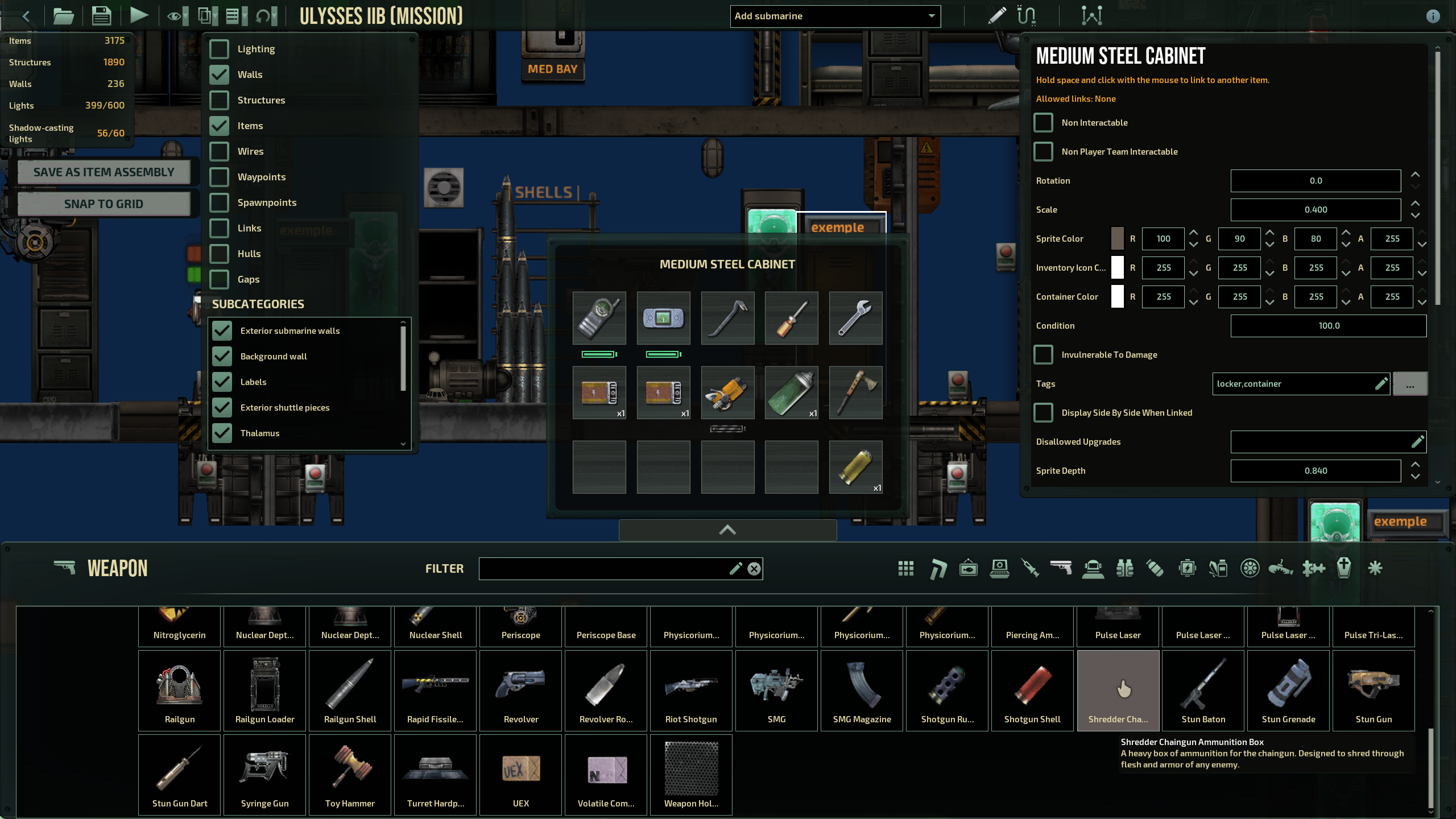 Selecting Shredder ammunition box causes Editor crash. · Issue #9369 · FakeFishGames/Barotrauma ...