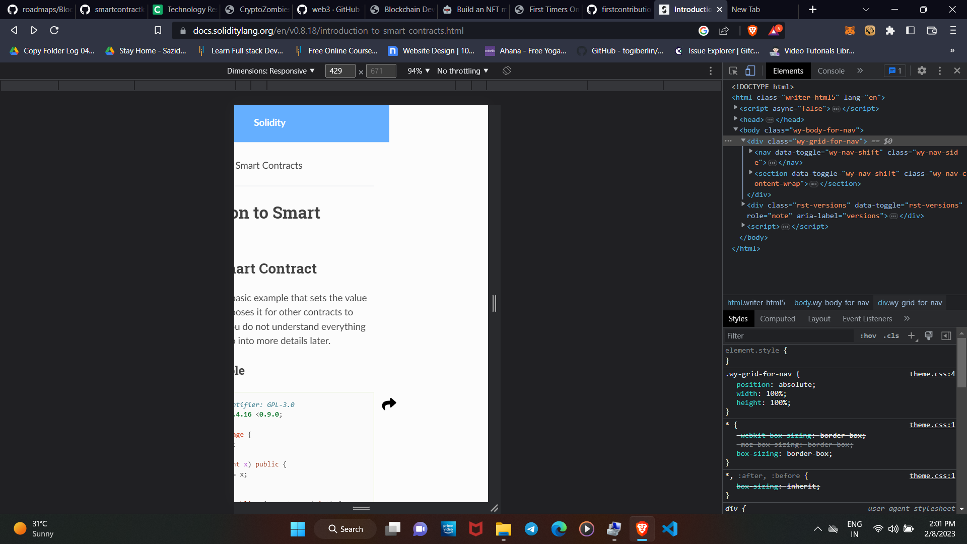 Link to open code blocks in remix breaks the layout of the documentation page on small devices ...