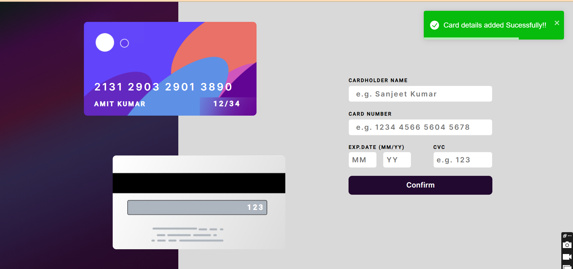GitHub - chaursiyasanjeet/credit-card-app: A credit card web app which ...