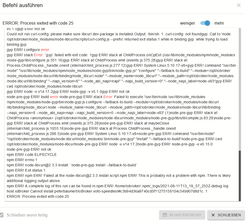 Adapterinstallation schlägt fehl · Issue #56 · iobroker-community-adapters/ioBroker.vofo ...