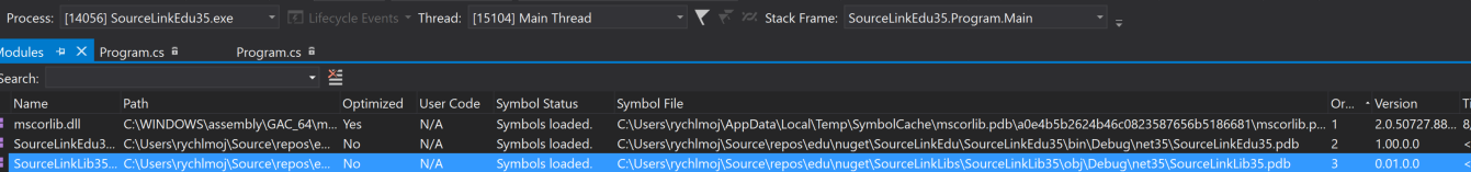 Debugging troubles on local, .NET 3.5 · Issue #250 · dotnet/sourcelink · GitHub