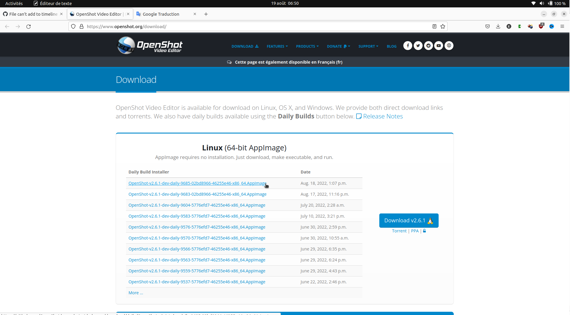 File can't add to timeline and timeline track missing on Ubuntu 22.04 · Issue #4865 · OpenShot ...