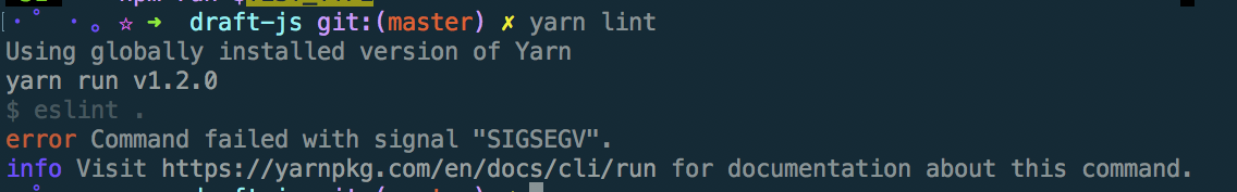 CI is failing with segfault · Issue #1562 · facebookarchive/draft-js ...