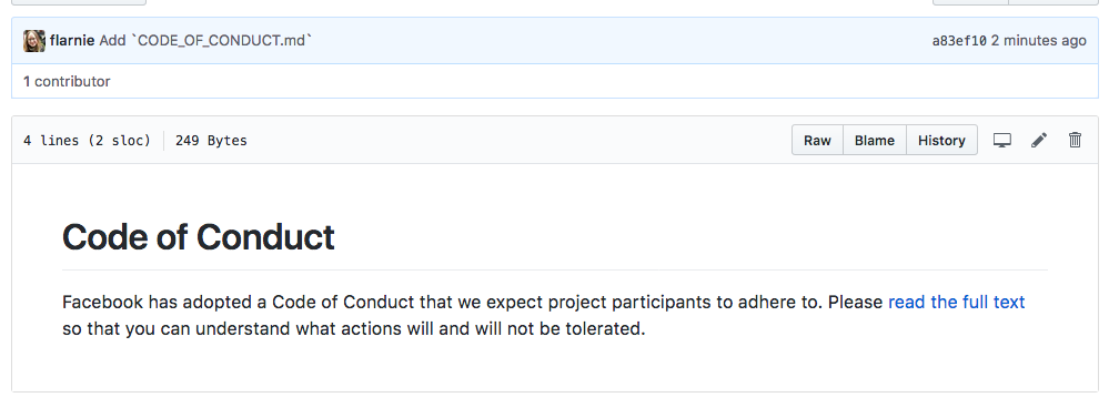 Add Code of Conduct by flarnie · Pull Request #1 · facebookarchive ...