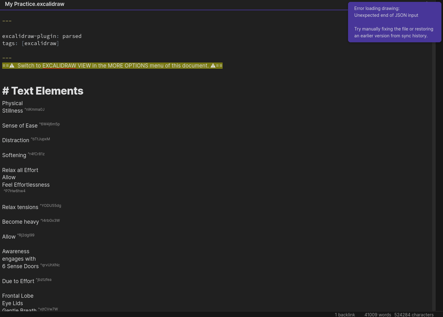 Excalidraw view won't open 'Switch to EXCALIDRAW VIEW in the MORE ...
