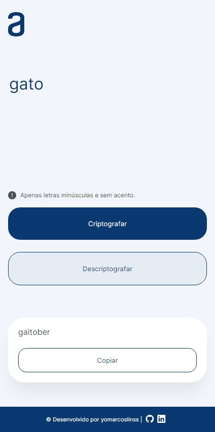 GitHub - yomarcoslinss/one-decodificador-de-texto: Decodificador de Texto desenvolvido durante o ...