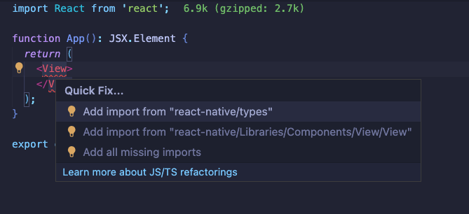 Missing React Native Types After Creating New Project · Issue 36815