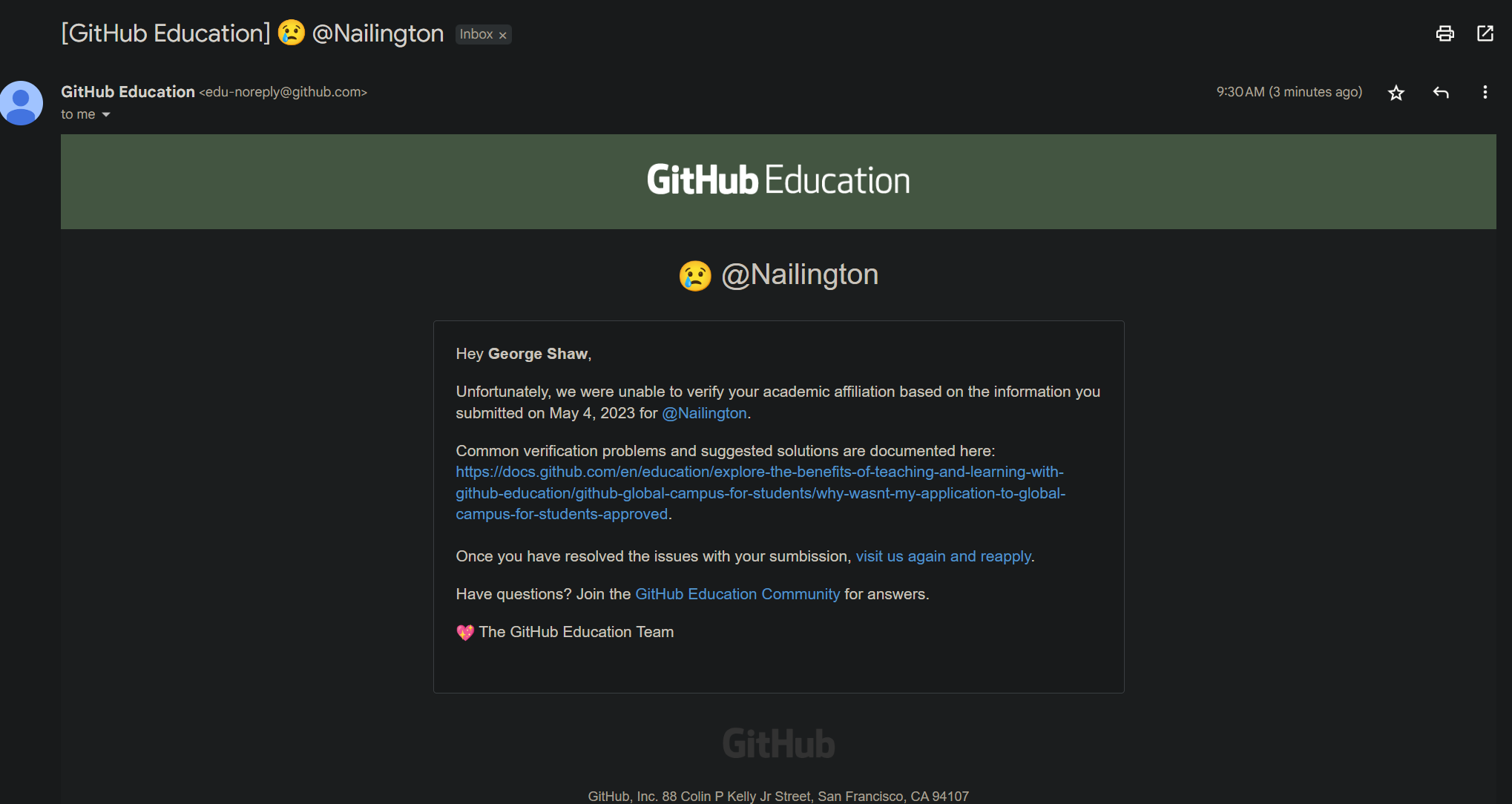Unable to REVerify as a Student · community · Discussion #53827 · GitHub