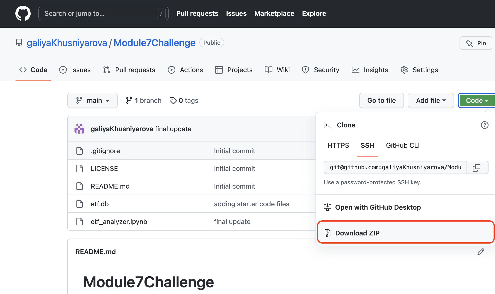 GitHub - galiyaKhusniyarova/Module7Challenge
