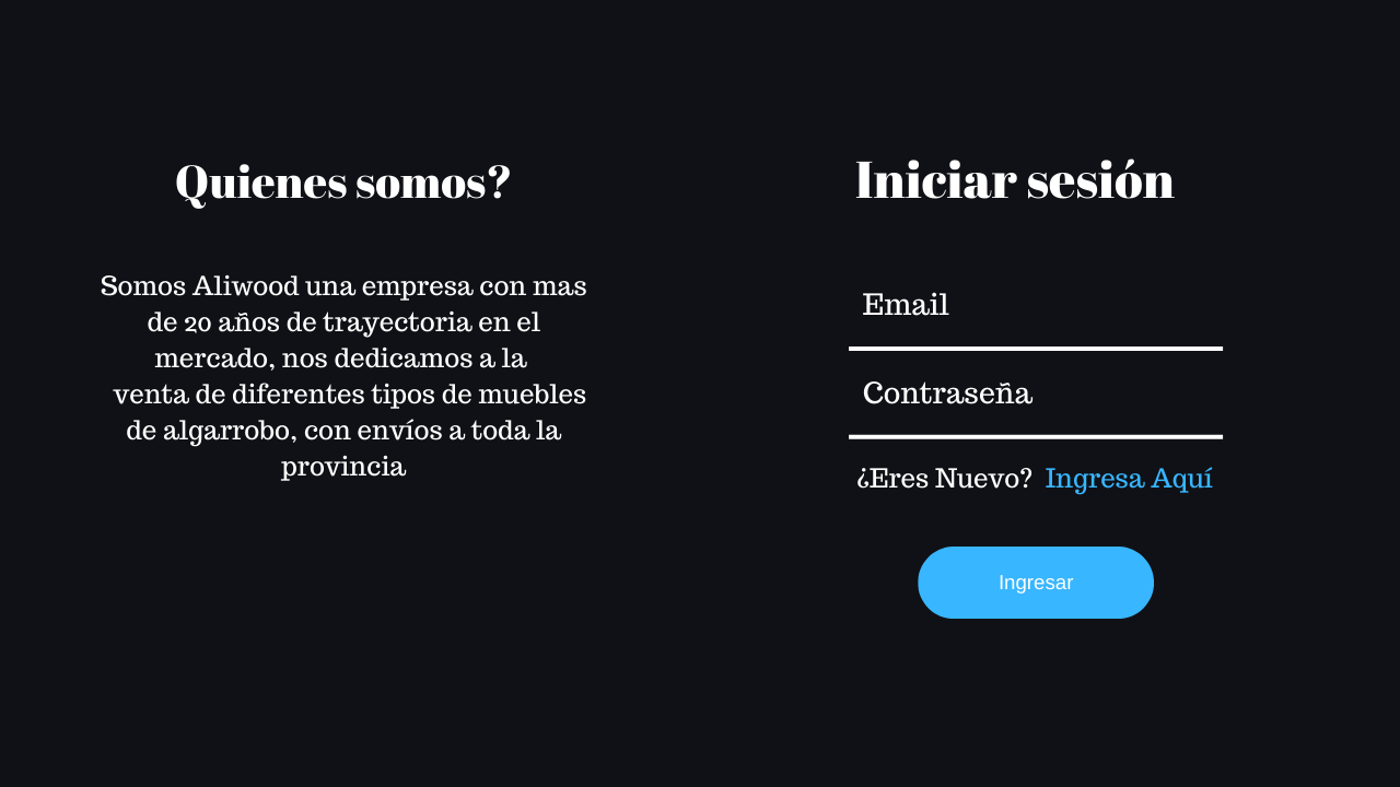 Crear formulario de Inicio de Sesión · Issue #5 · CodeSystem2022/Aliwood · GitHub