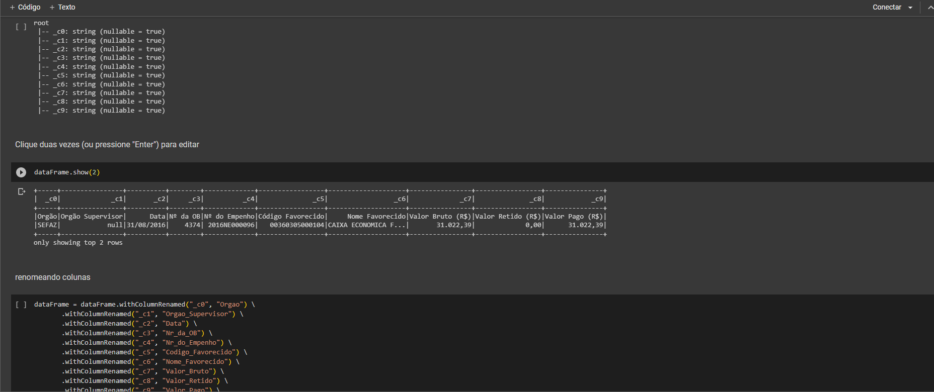 GitHub - bispoalef/PySpark: projeto criado para filtrar dados da SEFAZ utilizando pySpark