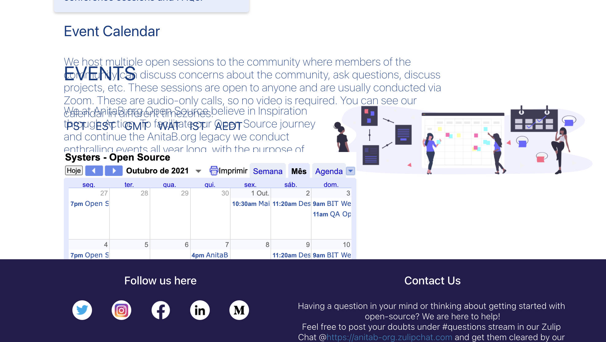Events page has overlap content · Issue #303 · anitab-org/anitab-org.github.io · GitHub