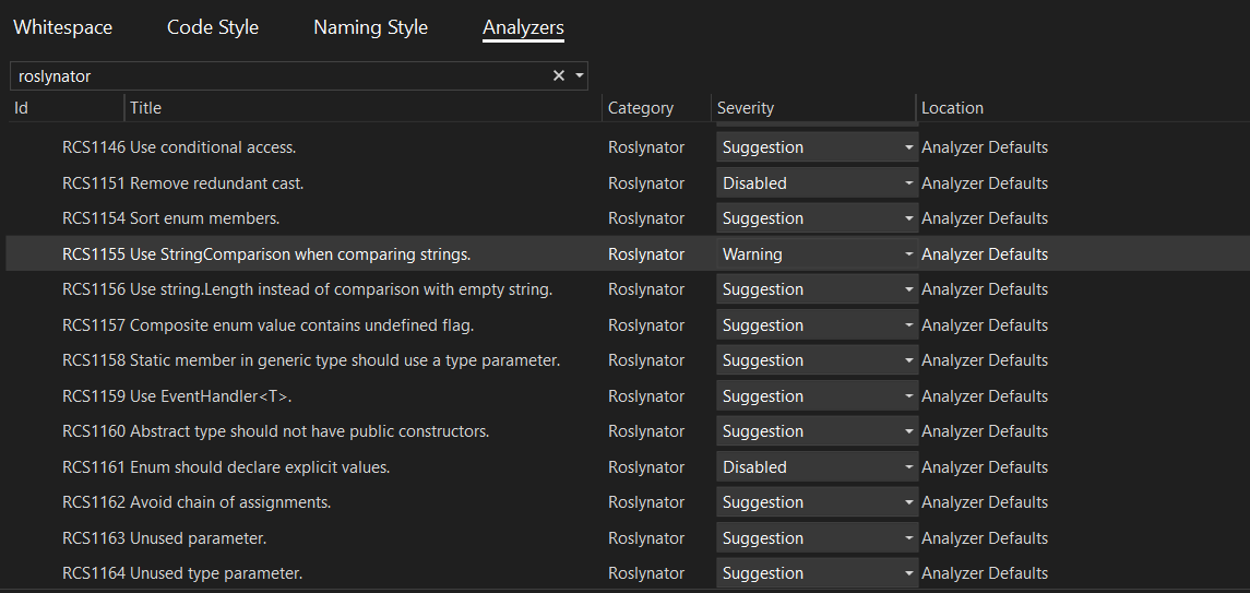Rcs1155 String Comparison Bug · Issue 945 · Dotnet Roslynator · Github